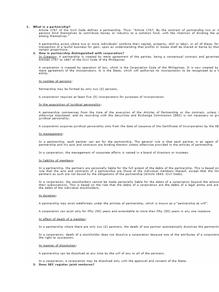 PARTNERSHIP | PDF | Partnership | Limited Partnership