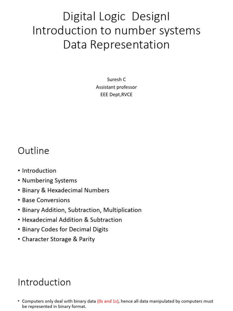 Digital Logic | PDF | Decimal | Numbers