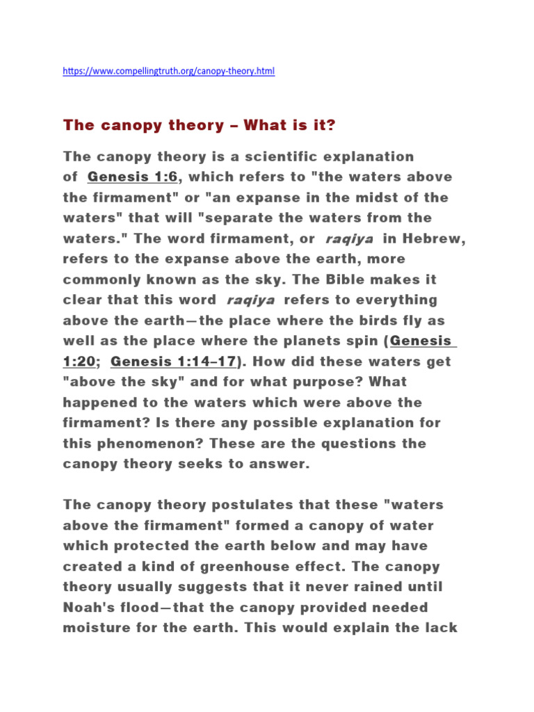 The Canopy Theory | PDF | Genesis Flood Narrative | Noah