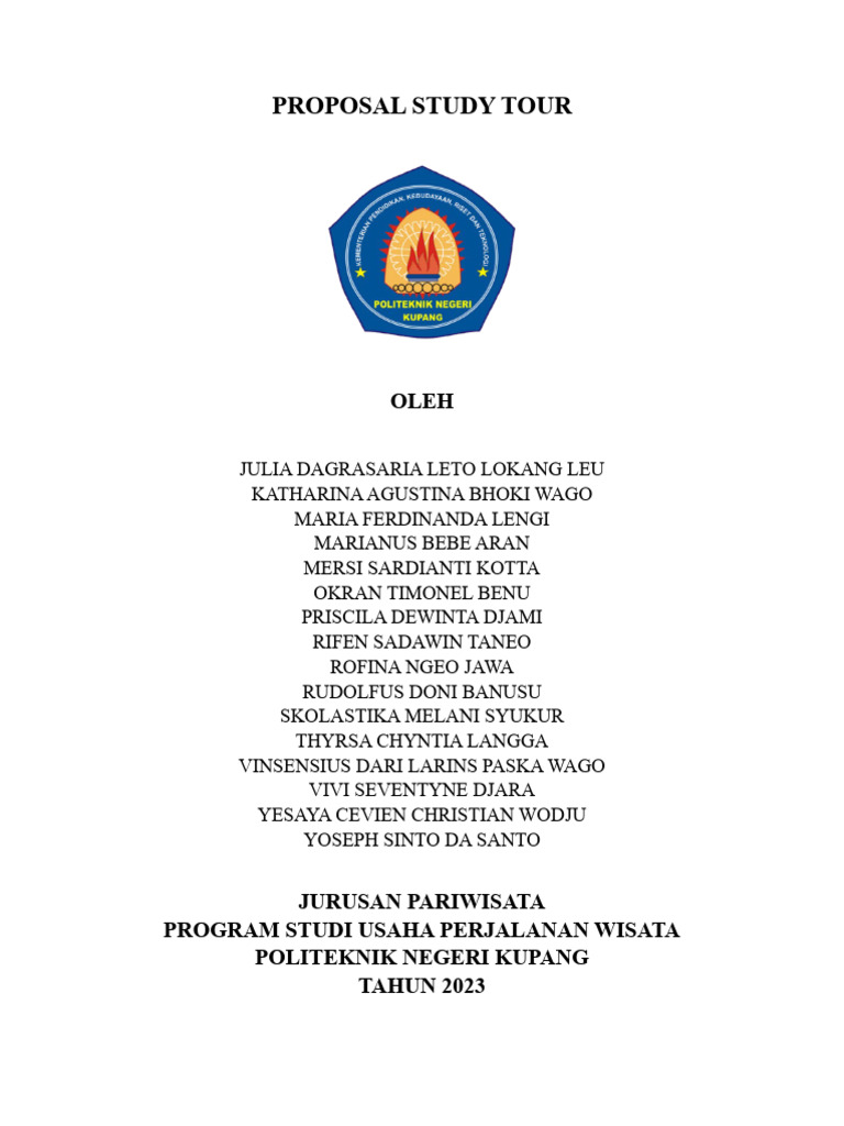 Proposal Study Tour 90 % | PDF