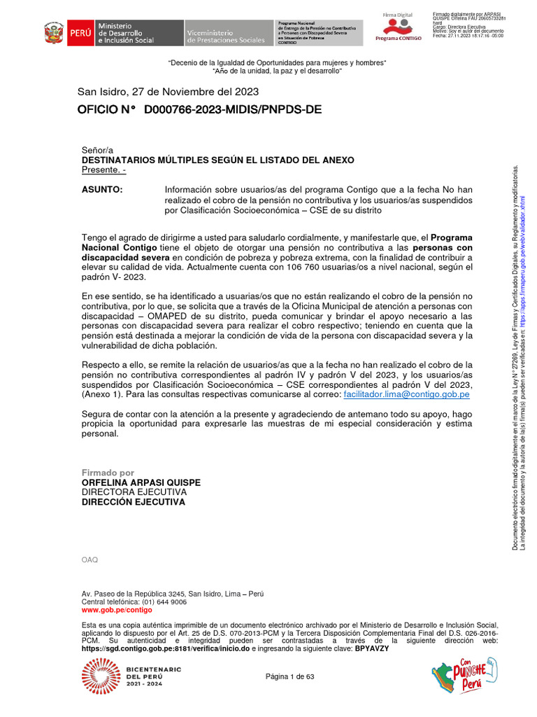 Oficio 000766 2023 de | PDF | Gobierno