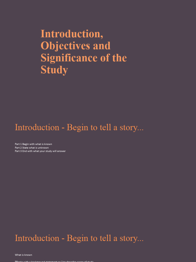 Introduction Objective and Significant of The Study | PDF | Hypothesis ...