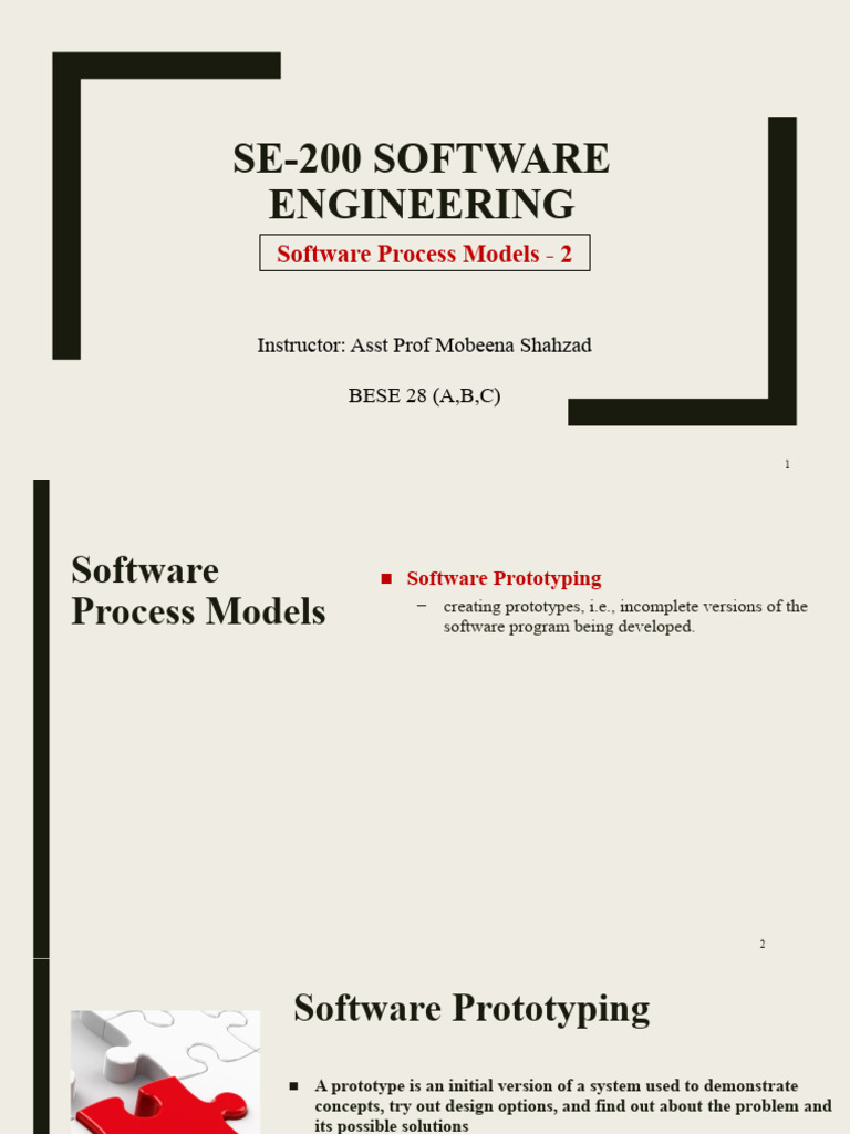 Lecture 3 - Software Process Models - 2 | Download Free PDF | Software Prototyping | Component ...