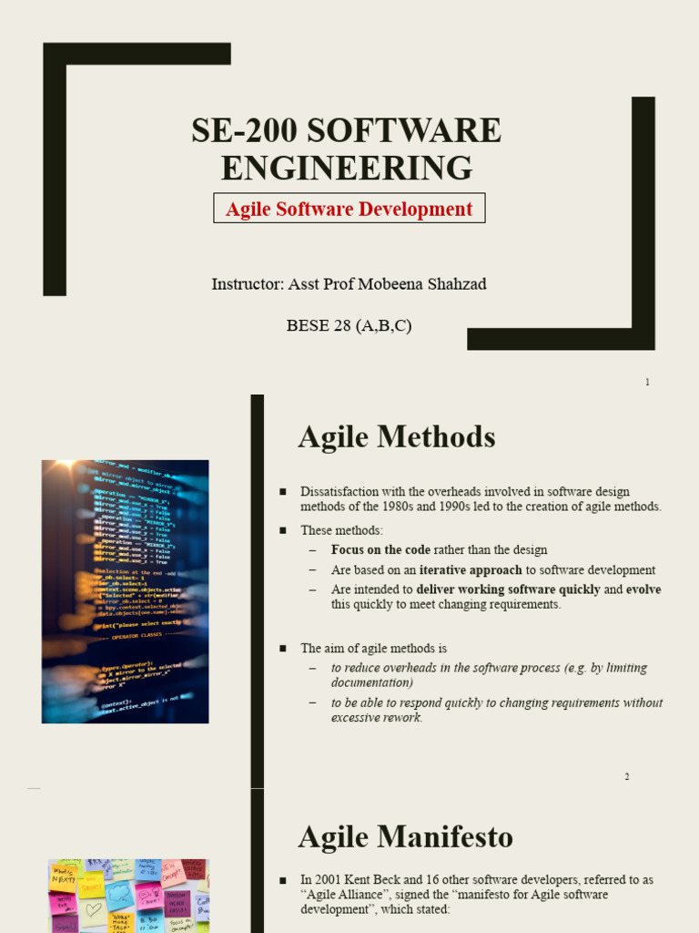 Lecture 4 Agile Software Development Pdf Agile Software Development Scrum Software