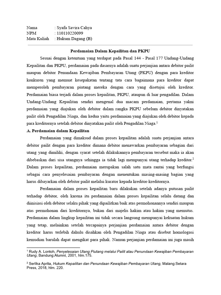 Resume Perdamaian - Syafa Savira Cahya | PDF