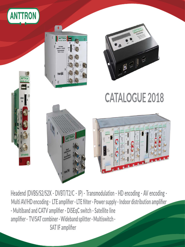 Anttron Catalogue-2018 | PDF | Modulation | Cable Television
