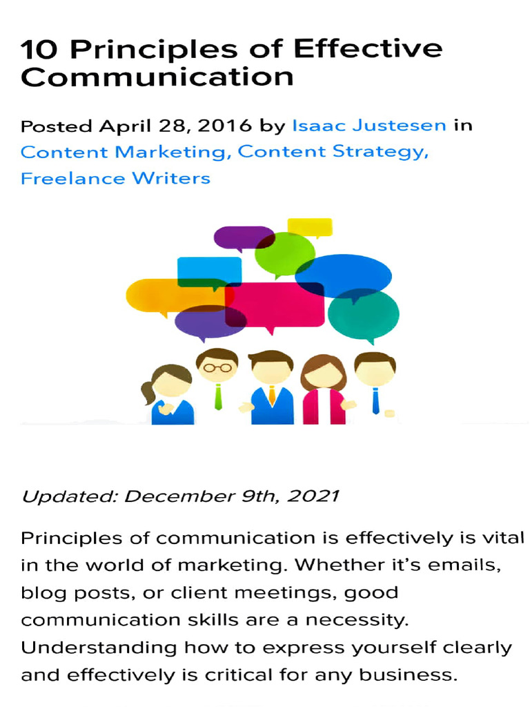 Principles of Effective Communication | PDF | Communication | Human ...