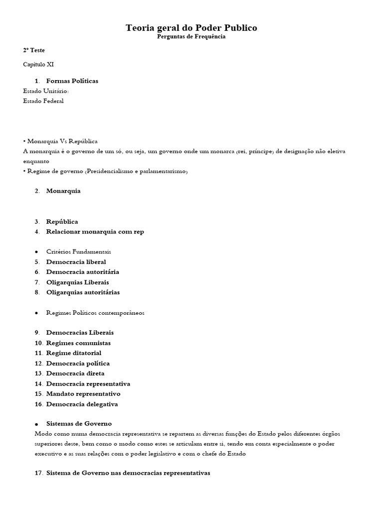 Teoria Geral Do Poder Publico | PDF