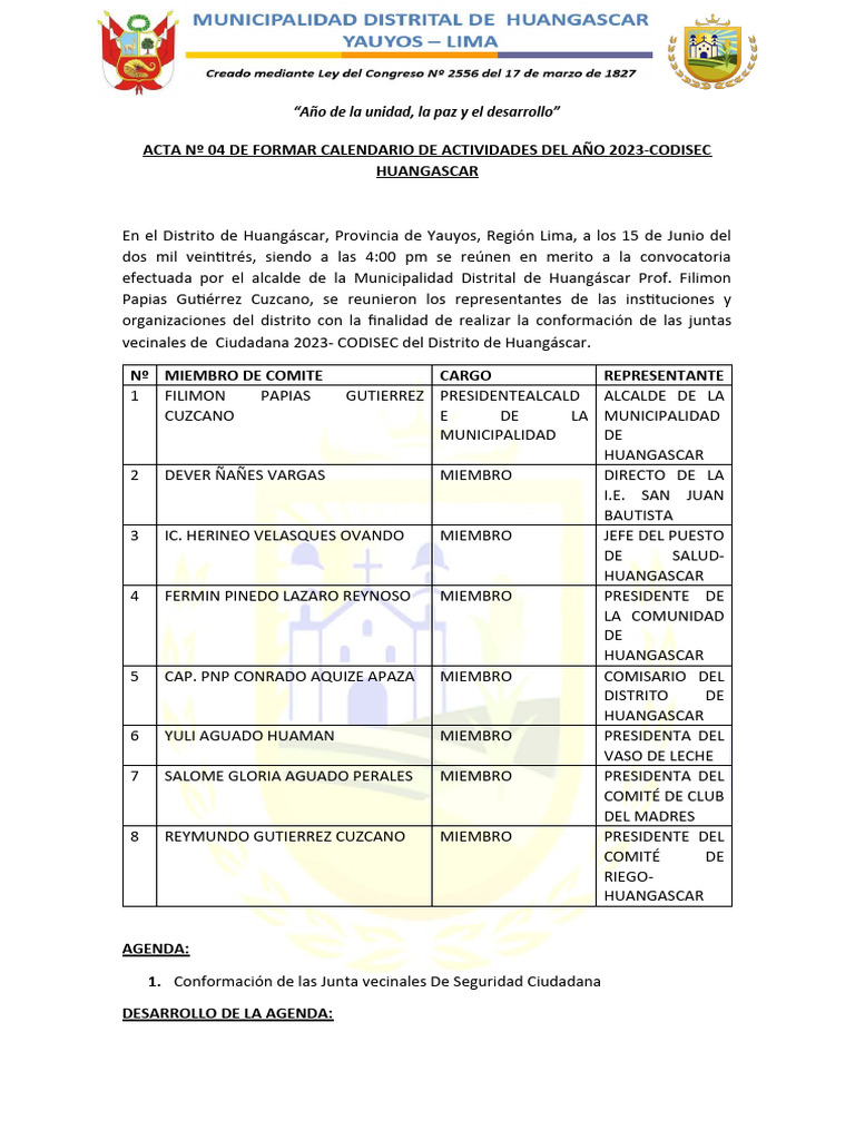 Acta #04 Codisec | PDF