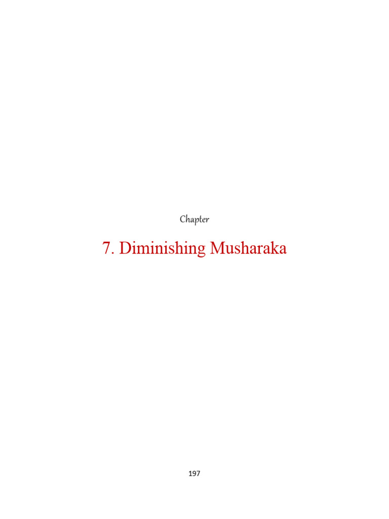 CH 7 Diminishing Musharaka | PDF | Partnership | Economies