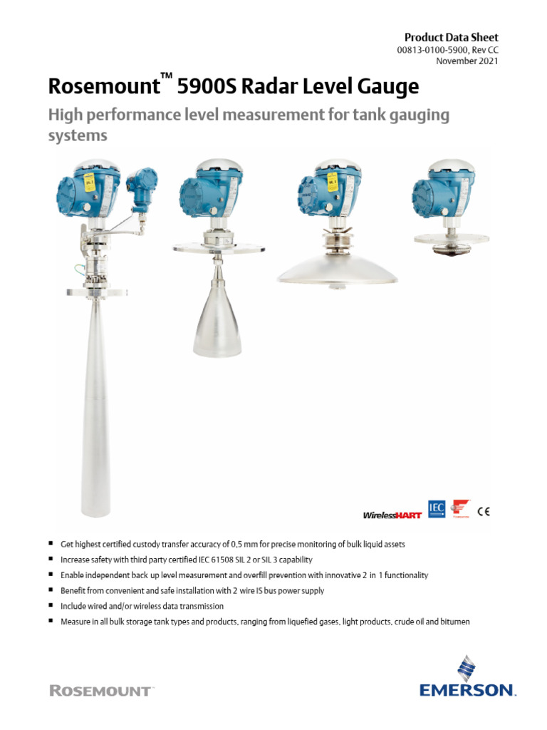 product-data-sheet-rosemount-5900s-radar-level-gauge-en-104522 | PDF ...