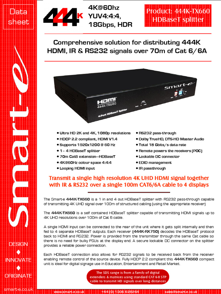 444K TX660 Datasheet V1.0 | PDF | Hdmi | Television Technology