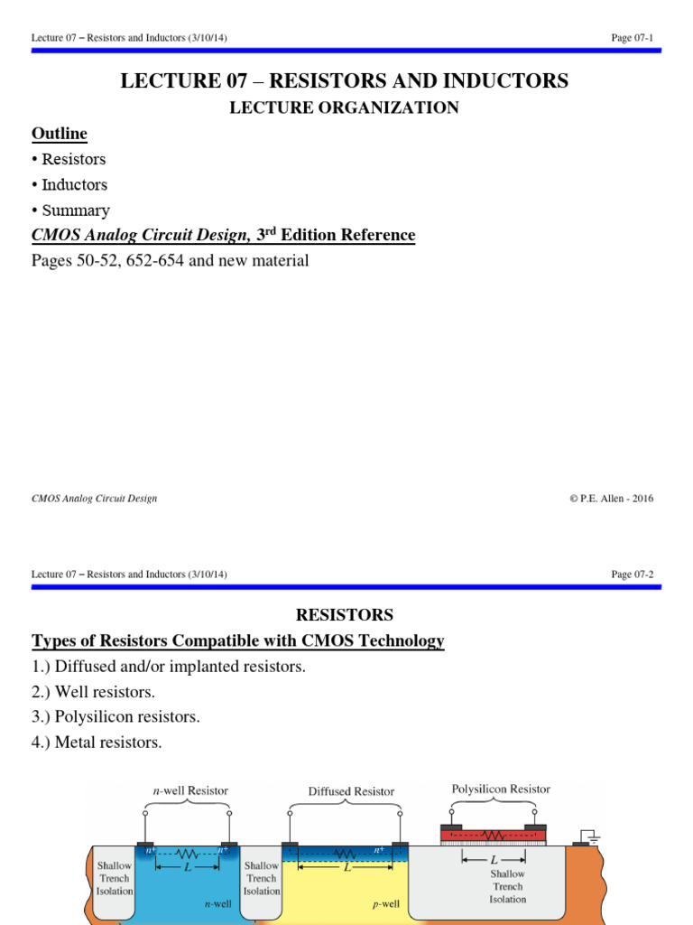 Lecture07 140310 | PDF | Resistor | Electrical Network