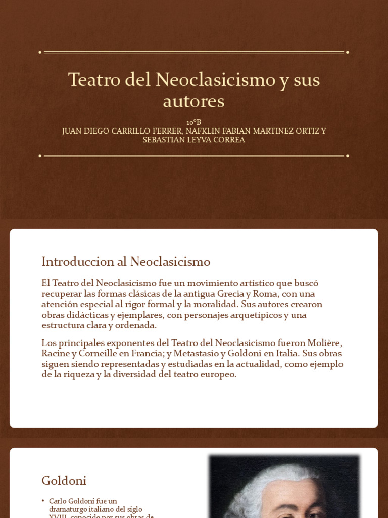 Teatro Del Neoclasicismo y Sus Autores | PDF | Molière | Jean Racine