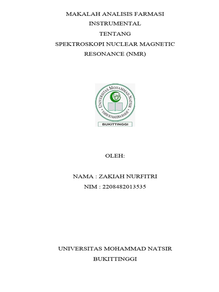 Analisis Spektroskopi NMR dalam Farmasi | PDF