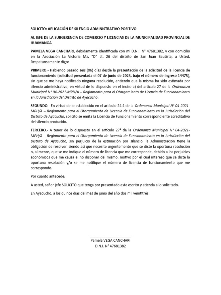 SOLICITO | PDF | Negocios | Derecho
