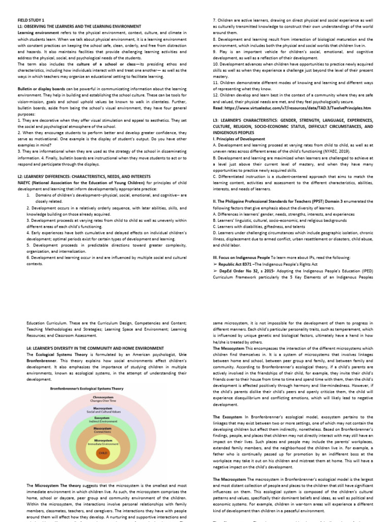 Field Study 1 Reviewers | PDF | Curriculum | Parenting