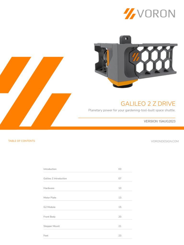 Galileo Z Drive Assembly Manual | PDF | Screw | Mechanical Engineering