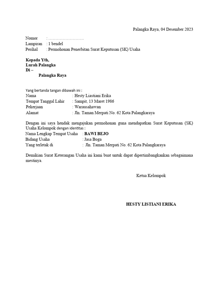 Contoh Surat Situ | PDF