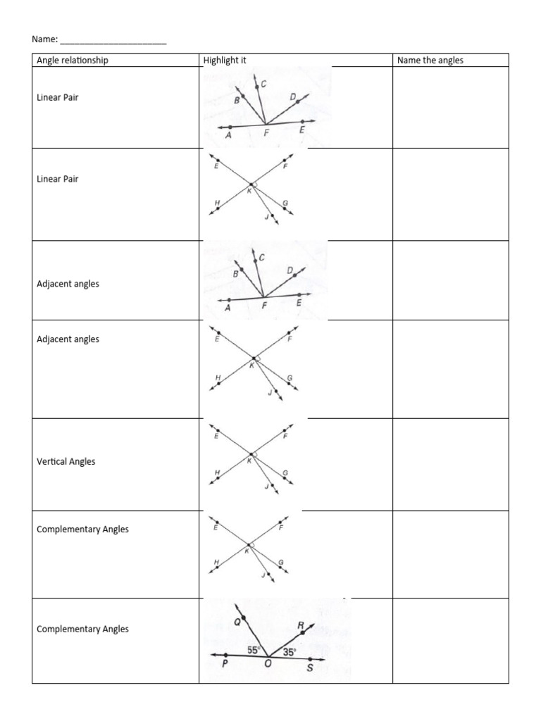 Angle Pair Relationships | PDF | Language Arts & Discipline
