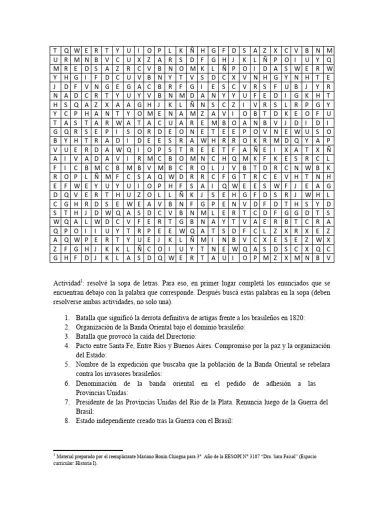 Sopa de letras Guerra Brasil | PDF | Militar | Conflictos del segundo ...