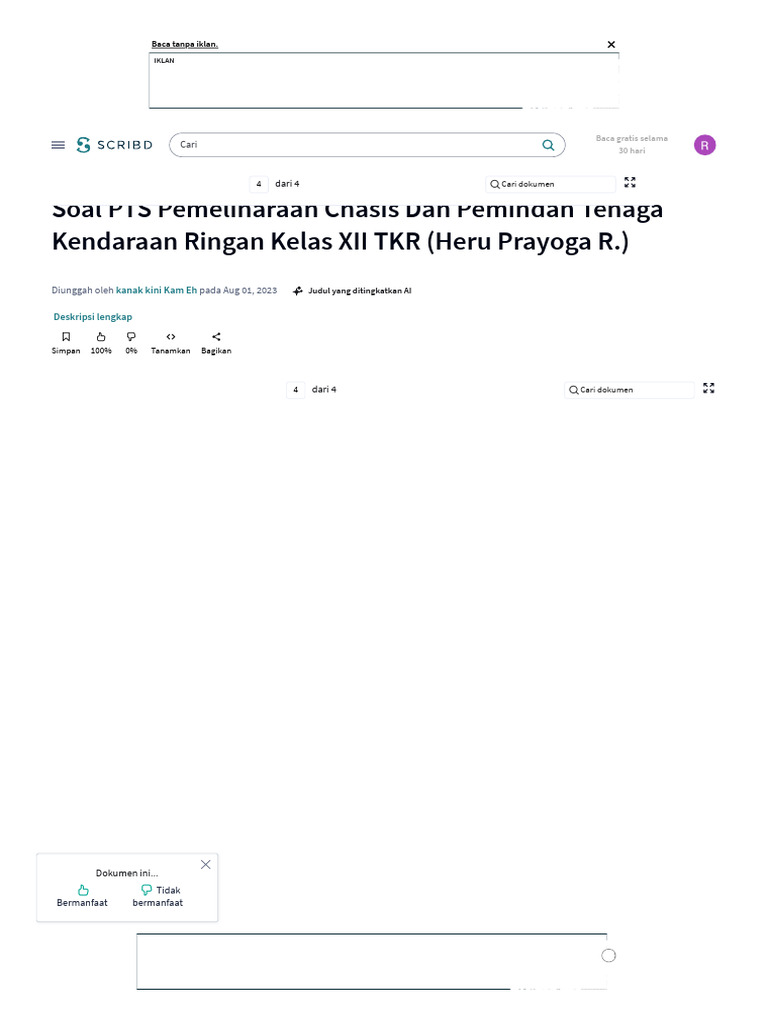 Soal PTS Pemeliharaan Chasis Dan Pemindah Tenaga Kendaraan Ringan Kelas XII TKR (Heru Prayoga R ...