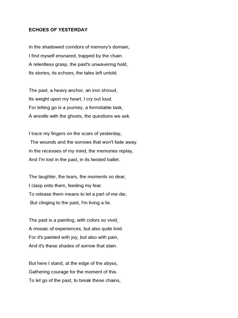 Echoes of Yesterday: A Poetic Journey | PDF