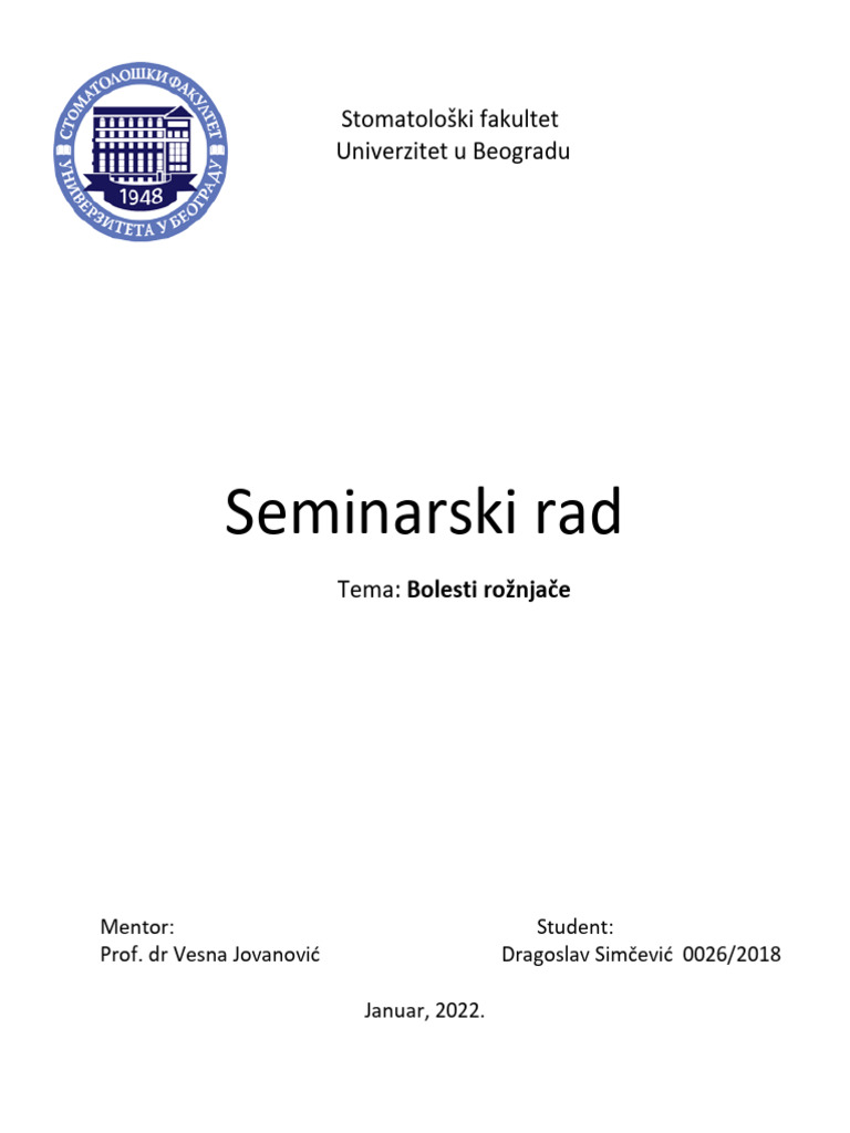 Bolesti Rožnjače | PDF