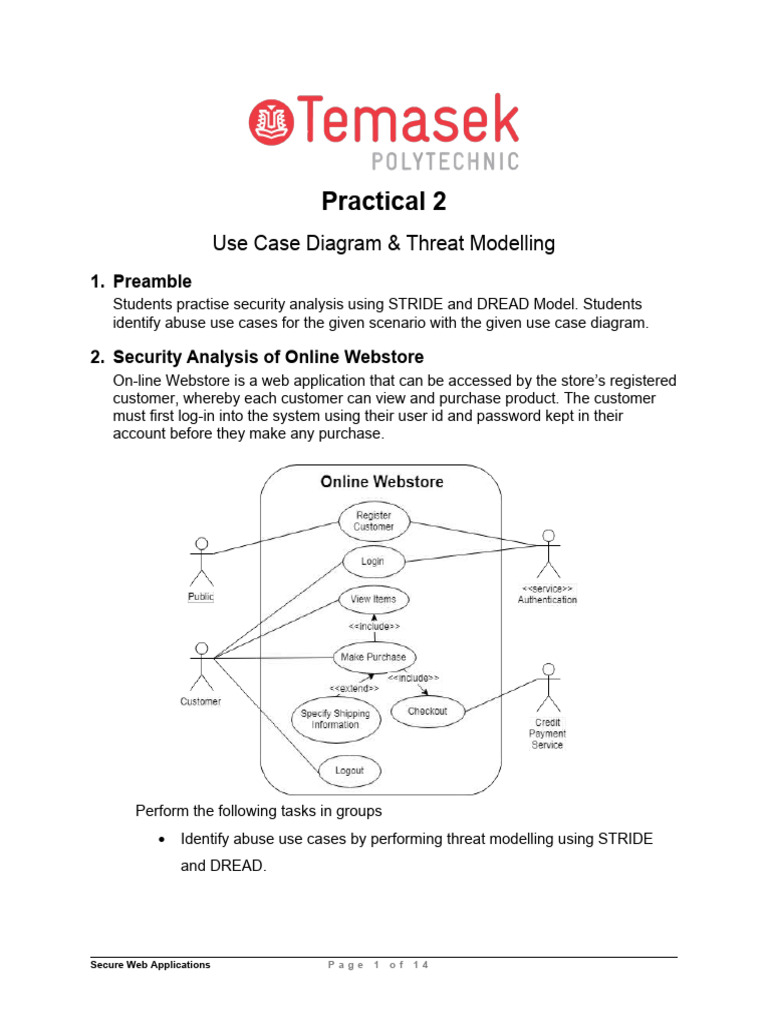 Lab2 Use Case Diagram & Threat Modelling | PDF | World Wide Web | Internet & Web