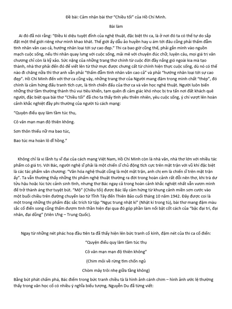 Chieu Toi Cam Nhan | PDF