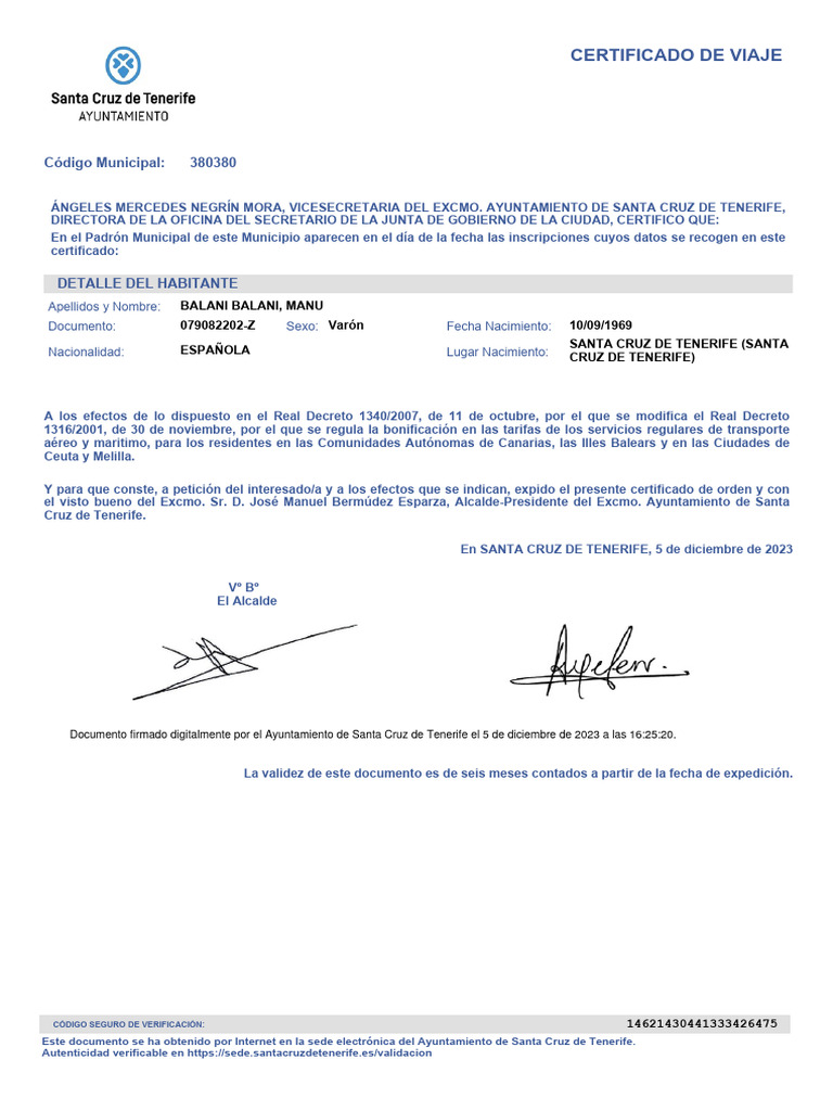 Certificado de viajes melilla | Portugalessence.com