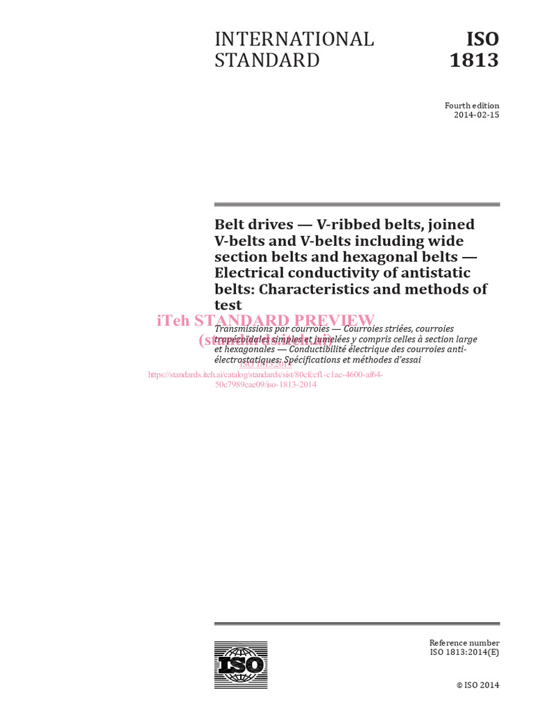 Iso 1813 2014 | PDF | Belt (Mechanical) | International Organization For Standardization