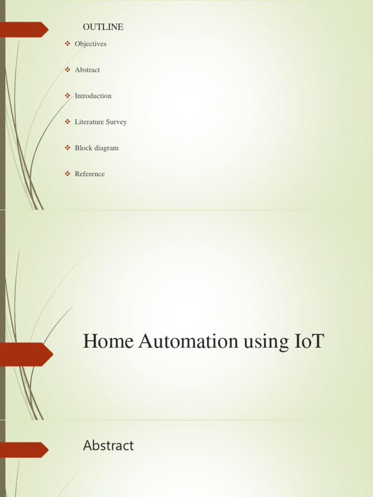 Outline: Objectives | PDF | Home Automation | Internet Of Things