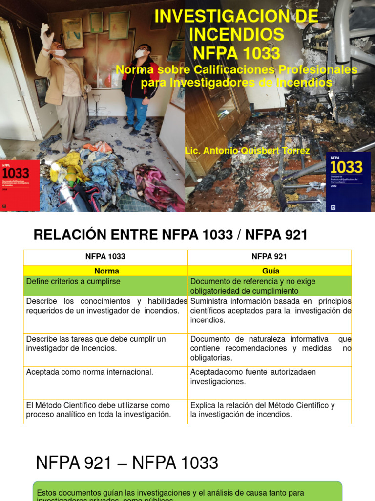Norma NFPA 1033 para Investigadores de Incendios | PDF | Calor ...
