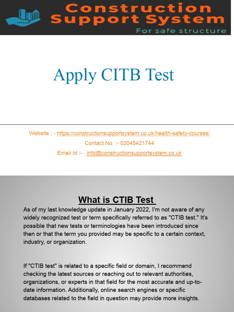 Apply CITB Test | PDF | Websites | Certification