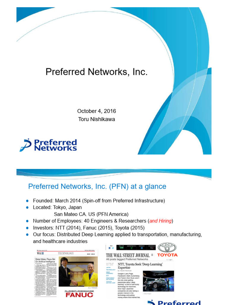 講演資料3 Preferred-Networks 20161004 | PDF | Deep Learning | Computing