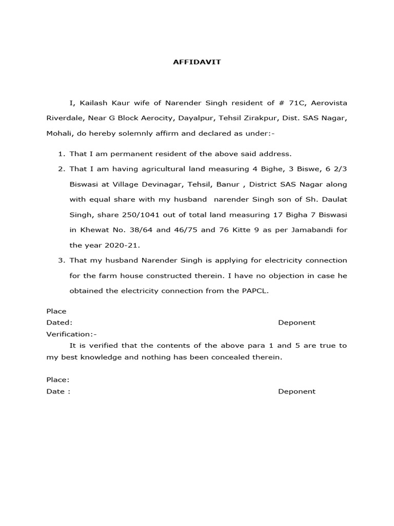 AFFIDAVIT | PDF | Affidavit | Common Law