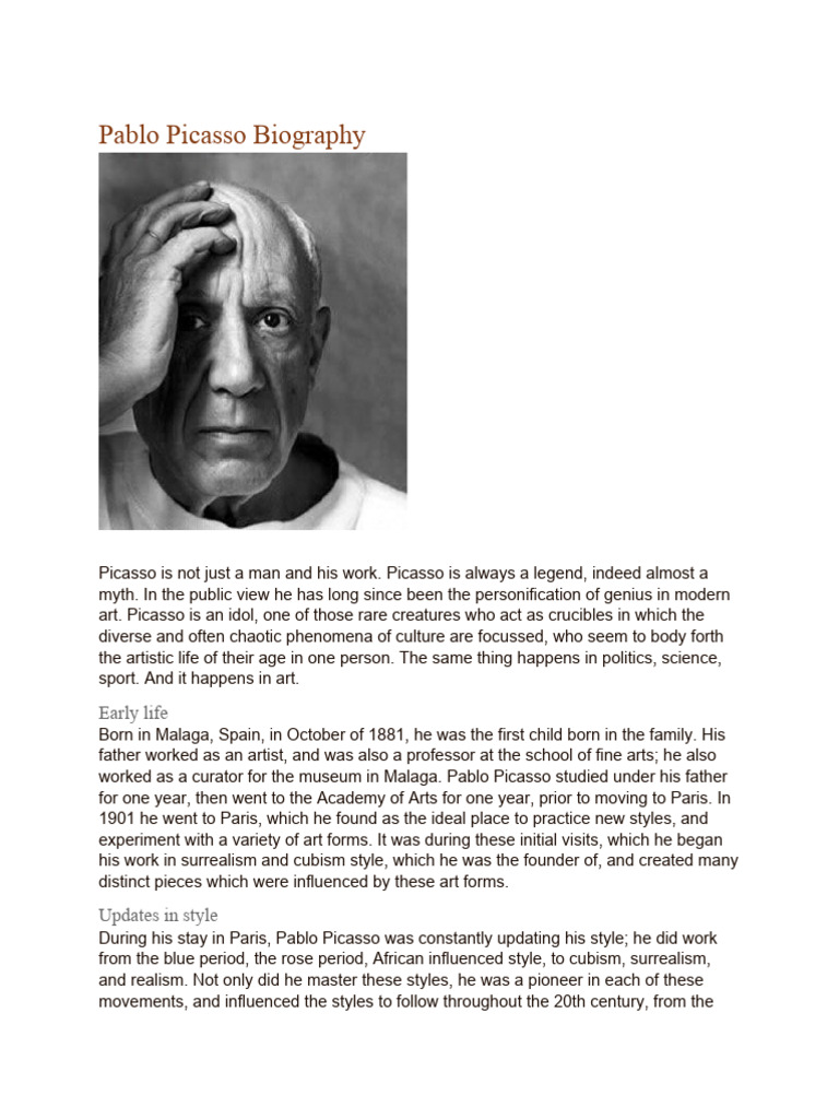 Documentc | PDF | Pablo Picasso | The Arts