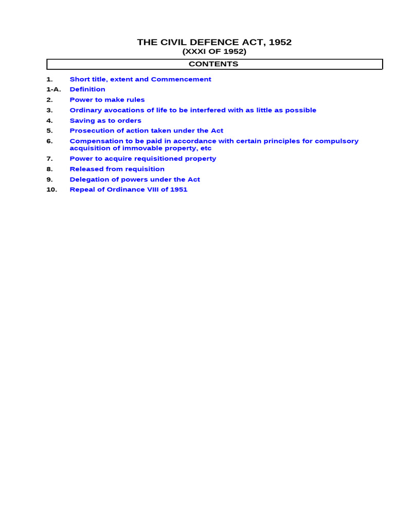 Civil Defence Act, 1952 | PDF | Arbitral Tribunal | Federal Government ...