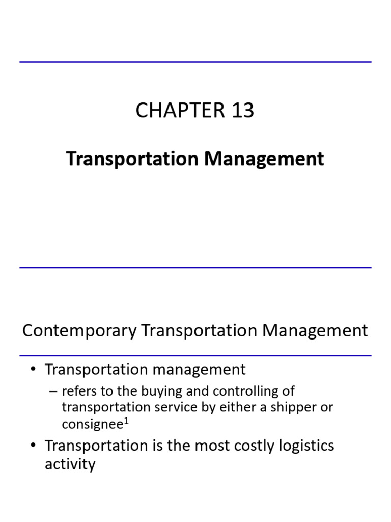 TOPIC 8 - Transportation MGT | Download Free PDF | Cargo | Pricing