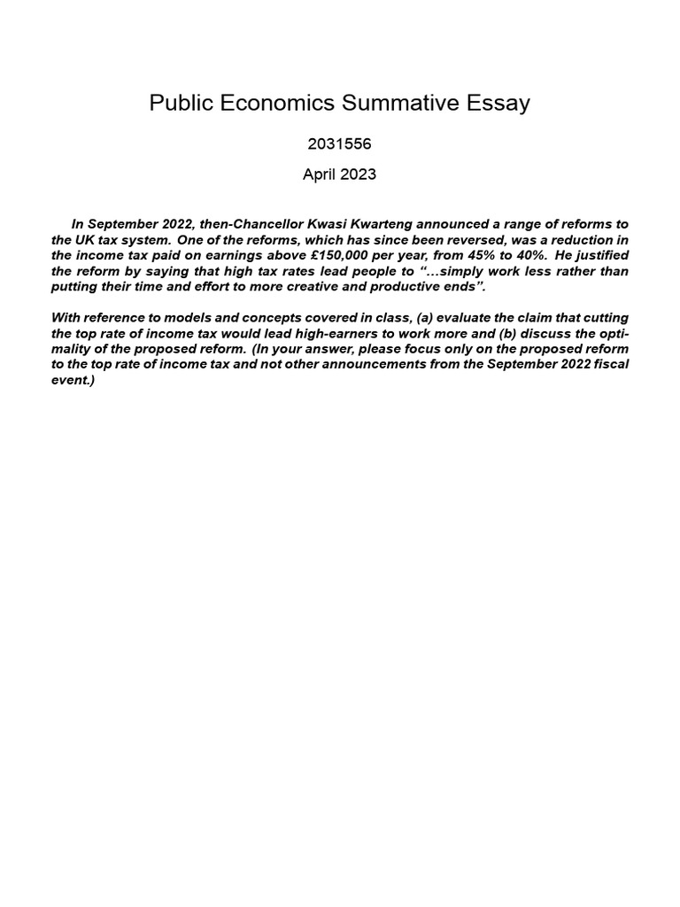 PE Summative Essay | PDF | Taxes | Utility