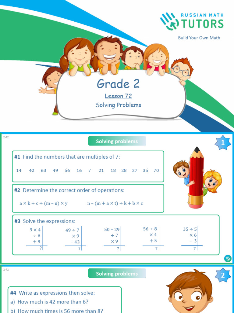 Grade 2 - Lesson 72 - Solving Problems | Download Free PDF | Division ...
