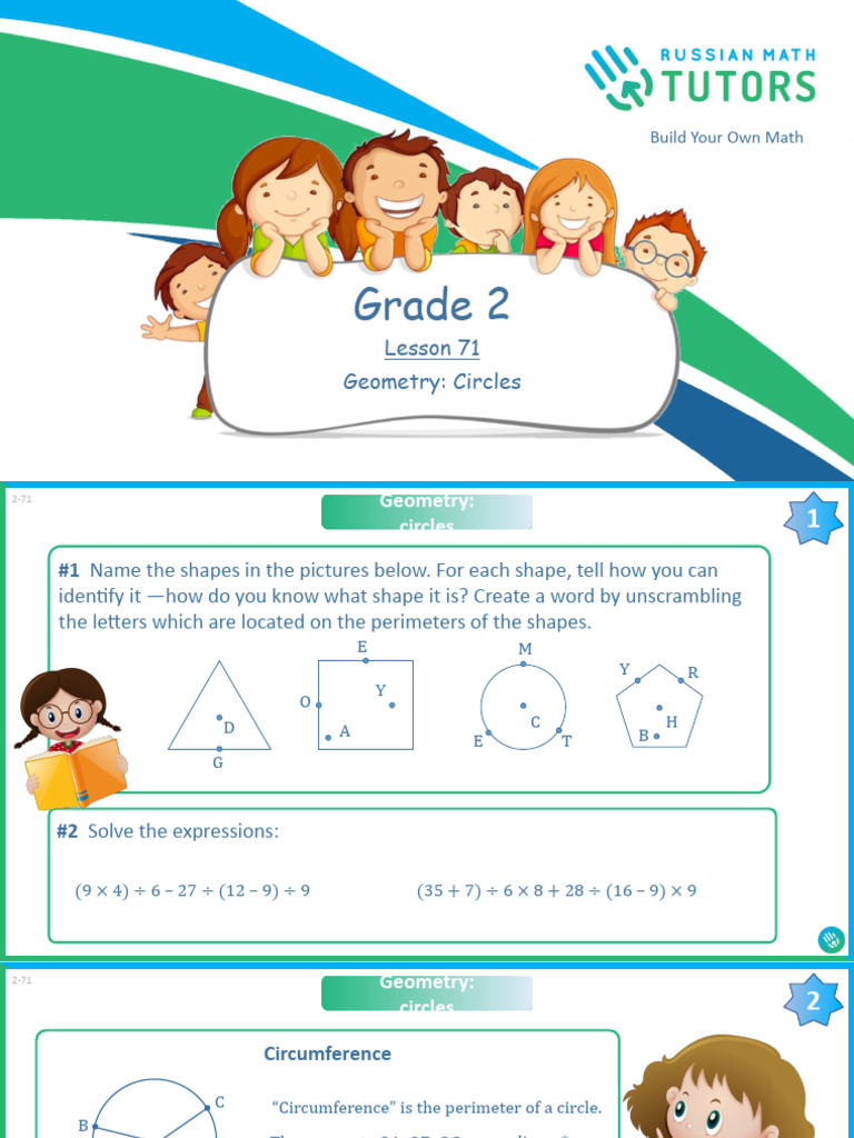 Grade 2 - Lesson 71 - Geometry Circles | PDF | Circle | Radius