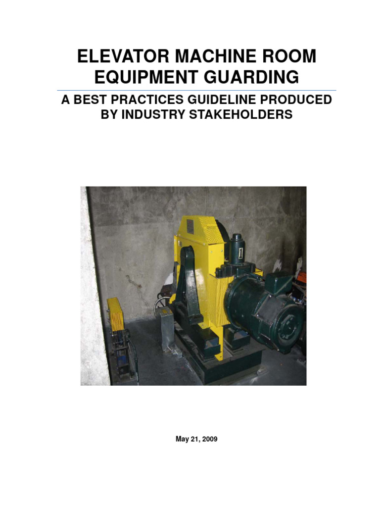 Elevator Machine Room Guarding Guidelines | PDF | Elevator ...