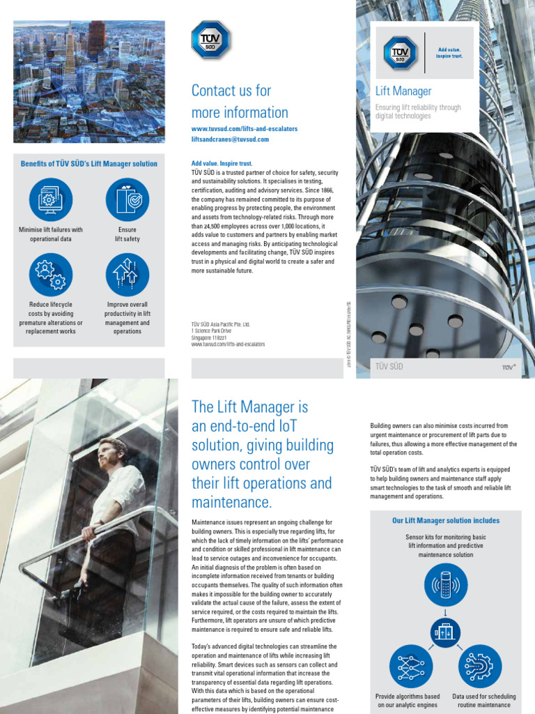 Tuv Sud Lift Manager Lores | PDF | Reliability Engineering | Information
