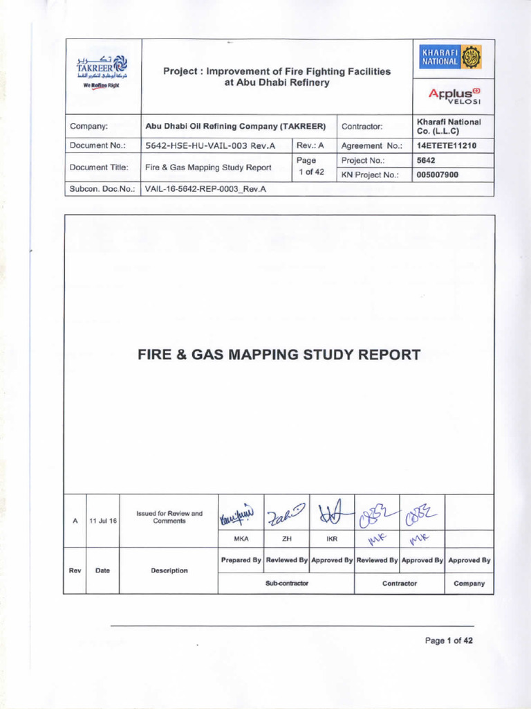 Fire & Gas Mapping Study Report - 5642-HSE-HU-VAIL-003 - RA | Download Free PDF | Oil Refinery ...