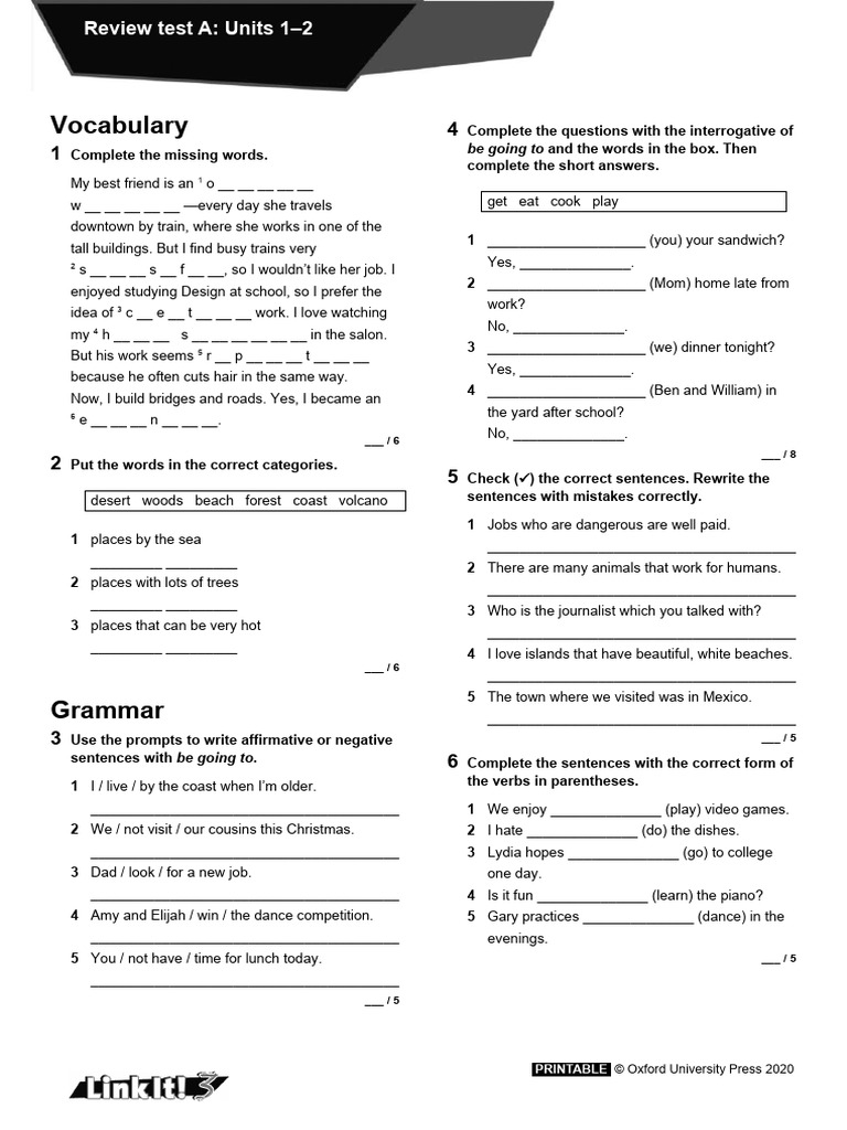LI L3 Review Test Units 1-2 A | PDF