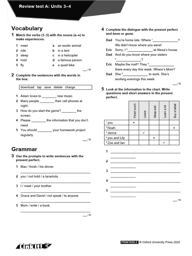 LI_L3_Review_test_Units_3-4_A | PDF | Linguistics