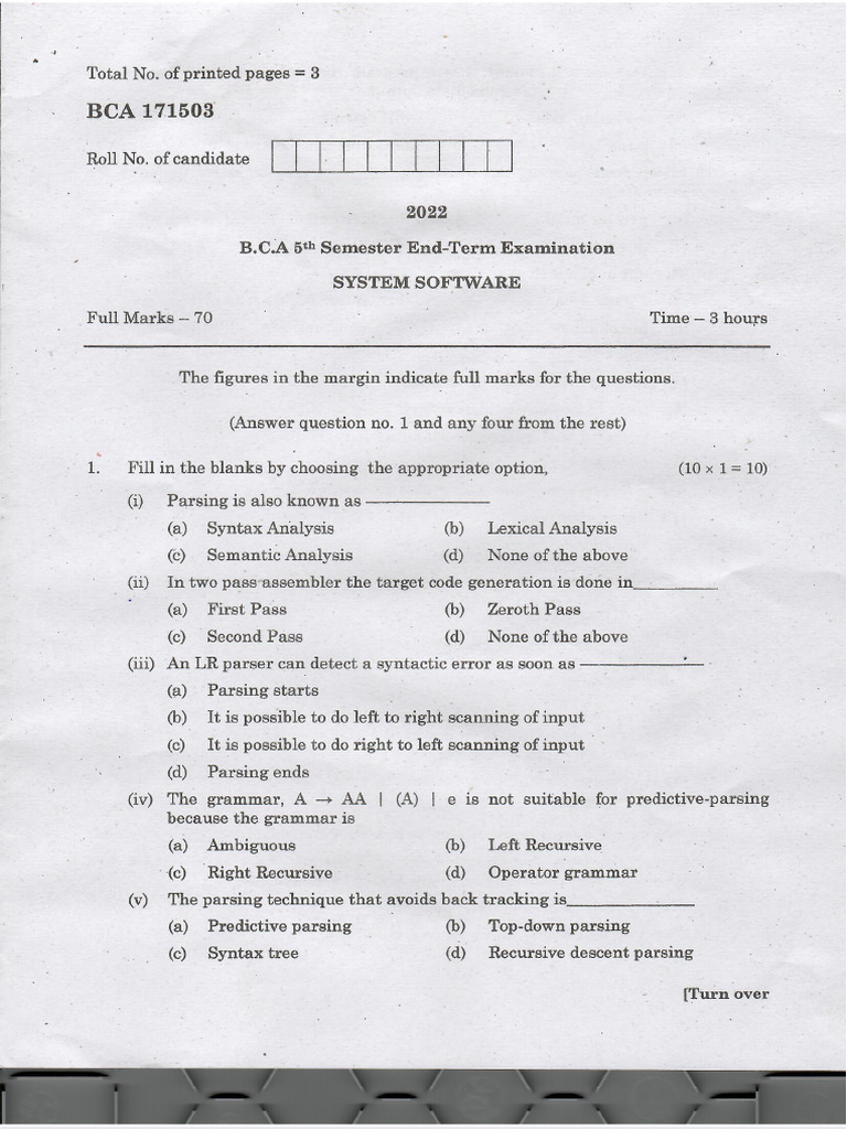 Bca 5th Sem System Software | PDF
