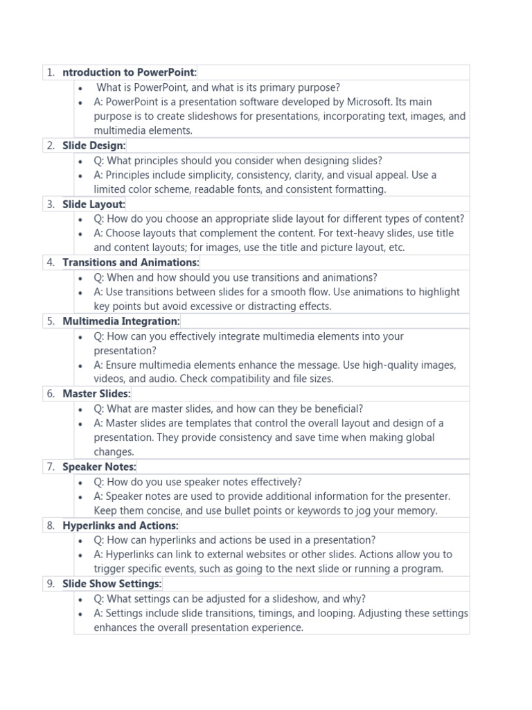 PowerPoint SHORT QUESTIONS | PDF | Microsoft Power Point | Page Layout
